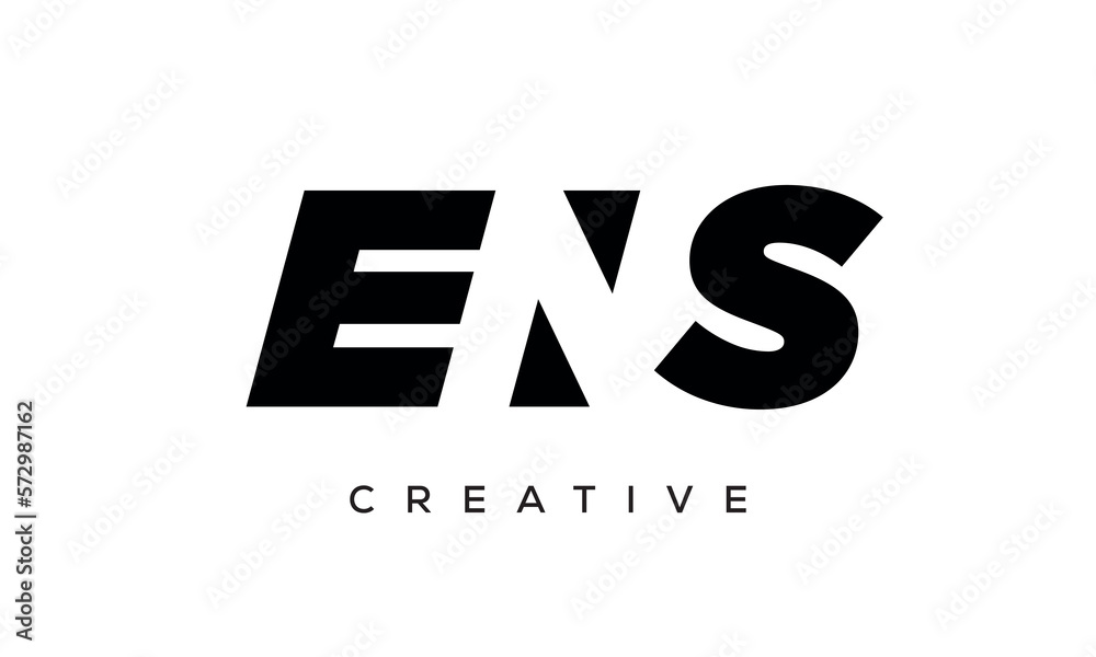 ENS letters negative space logo design. creative typography monogram ...