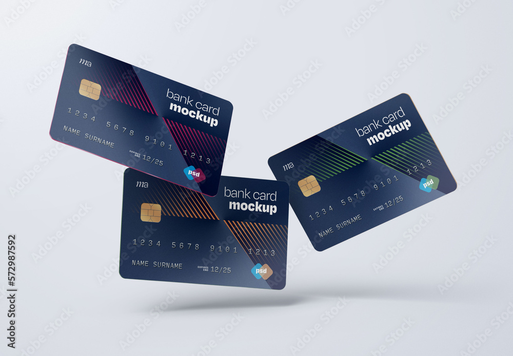 Debit Bank Card Mockup Stock Template | Adobe Stock