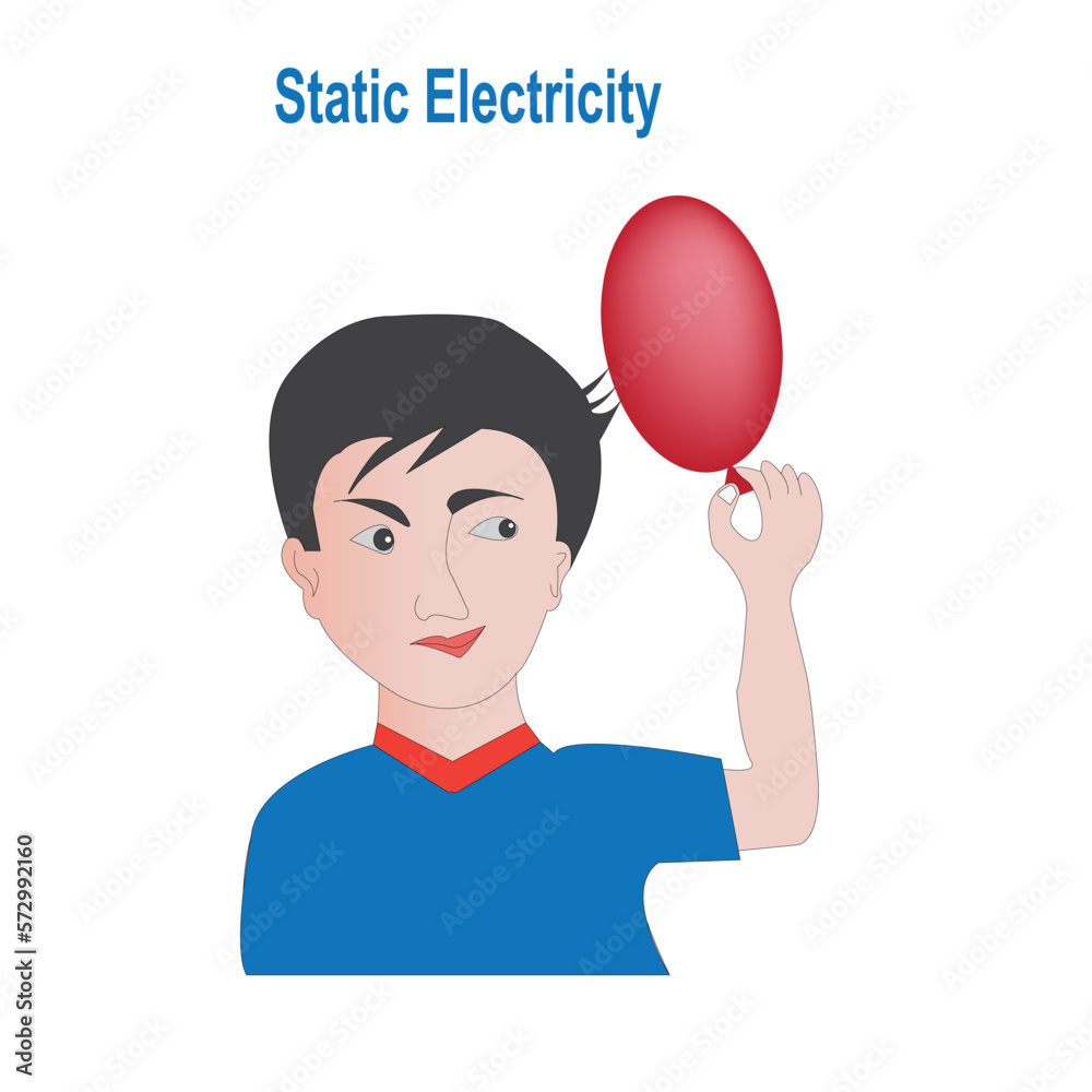 Stockvector Static electricity, a electric phenomena where charged ...