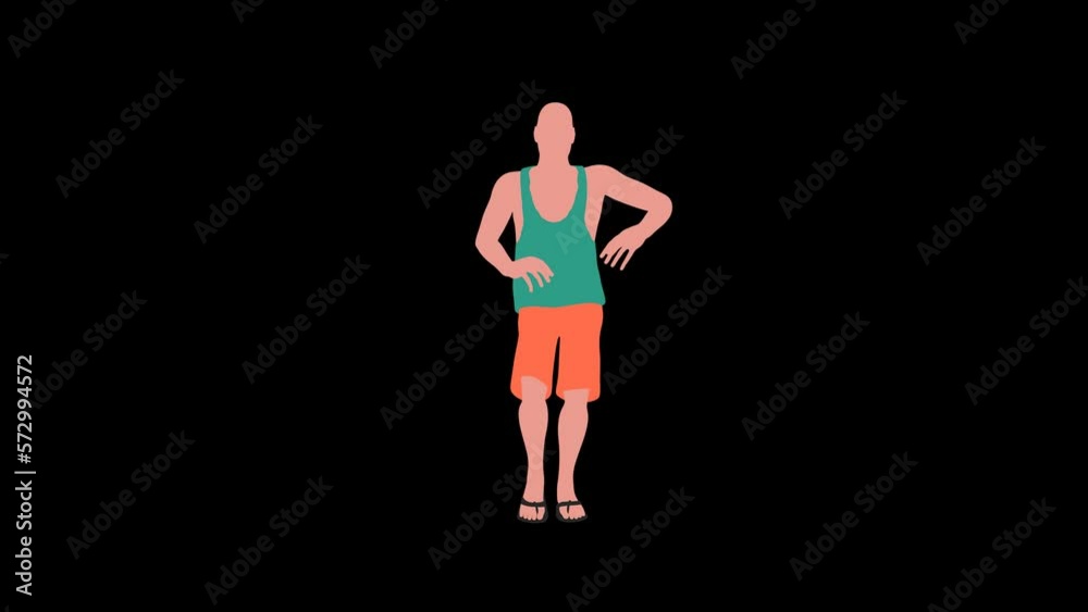 2D Cartoon Guy Dancing Animation With Alpha Video Stock Video | Adobe Stock