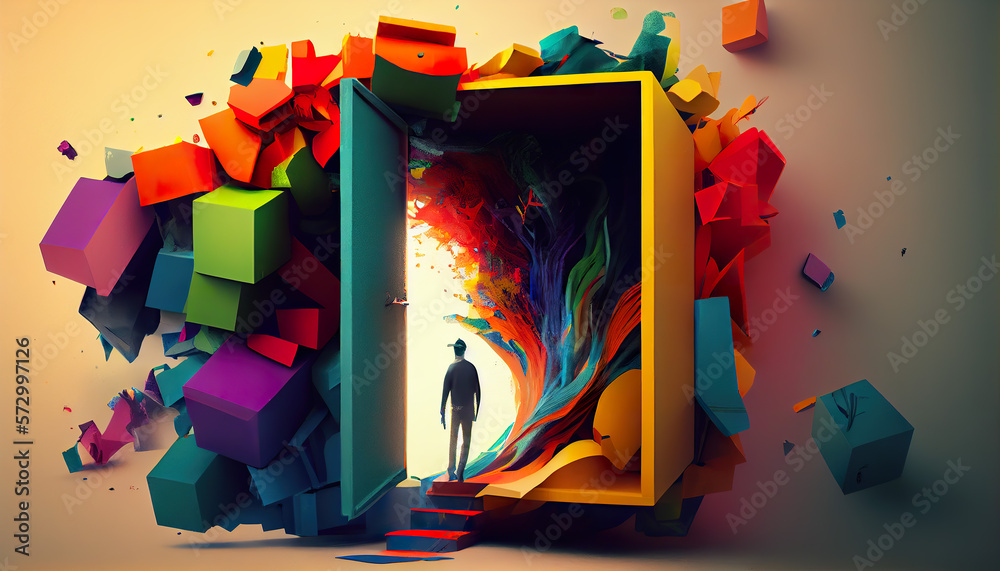 Evocative representation of 'Thinking outside the box: to become a ...