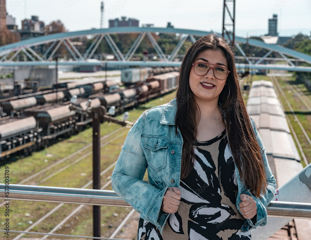 Beautiful model posing in urban photo session Stock Photo | Adobe Stock