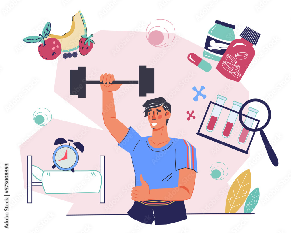 Biohacking and healthy lifestyle concept, extended health surveillance ...