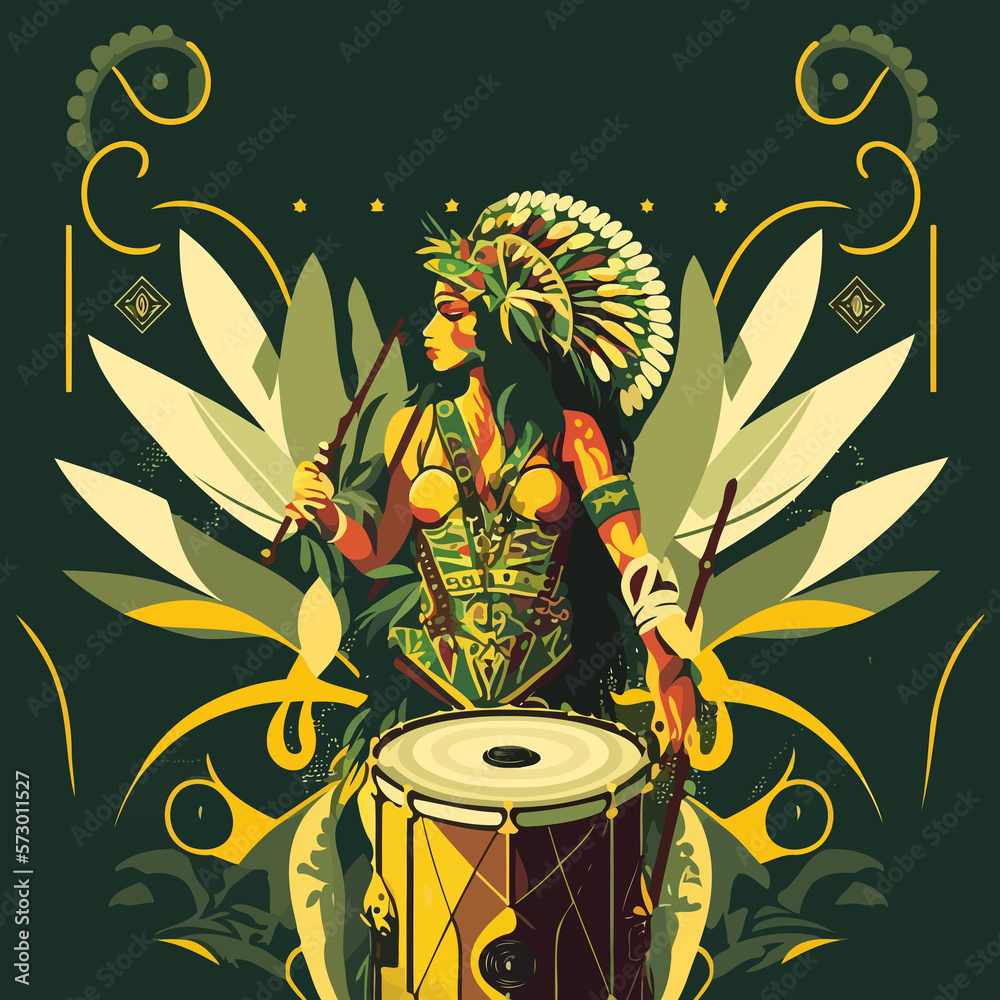 Costumed fictional character representing a fictional samba scho ...