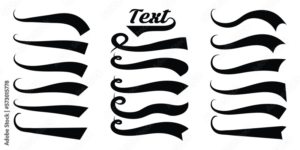 Calligraphic swoosh underline. Retro underline swooshes tails and ...