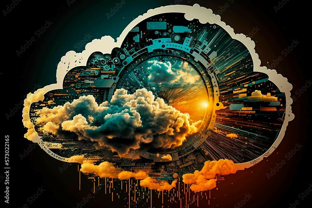 Cloud computing technology concept, generative AI, cloud storage ...