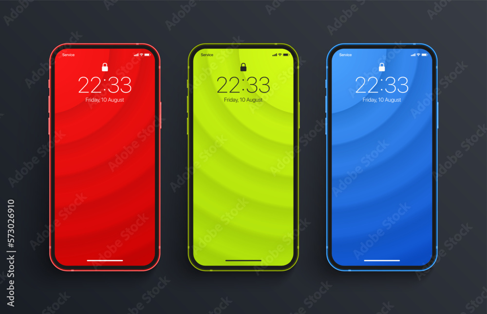 Variations Of Minimalist Red Bright Green Blue 3D Smooth Blurred Lines ...