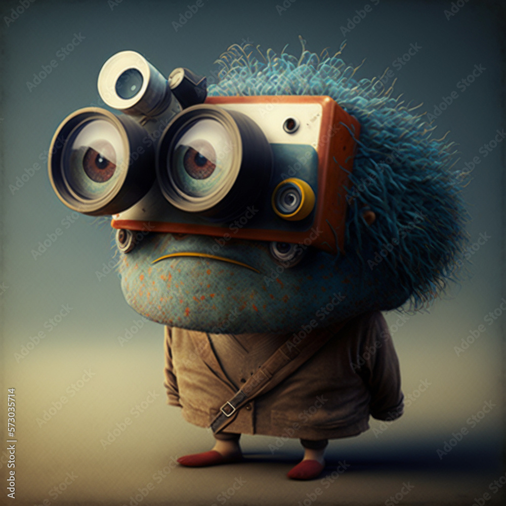Cartoon Cameraman Concept: High-Tech Digital Device AI-Generated ...