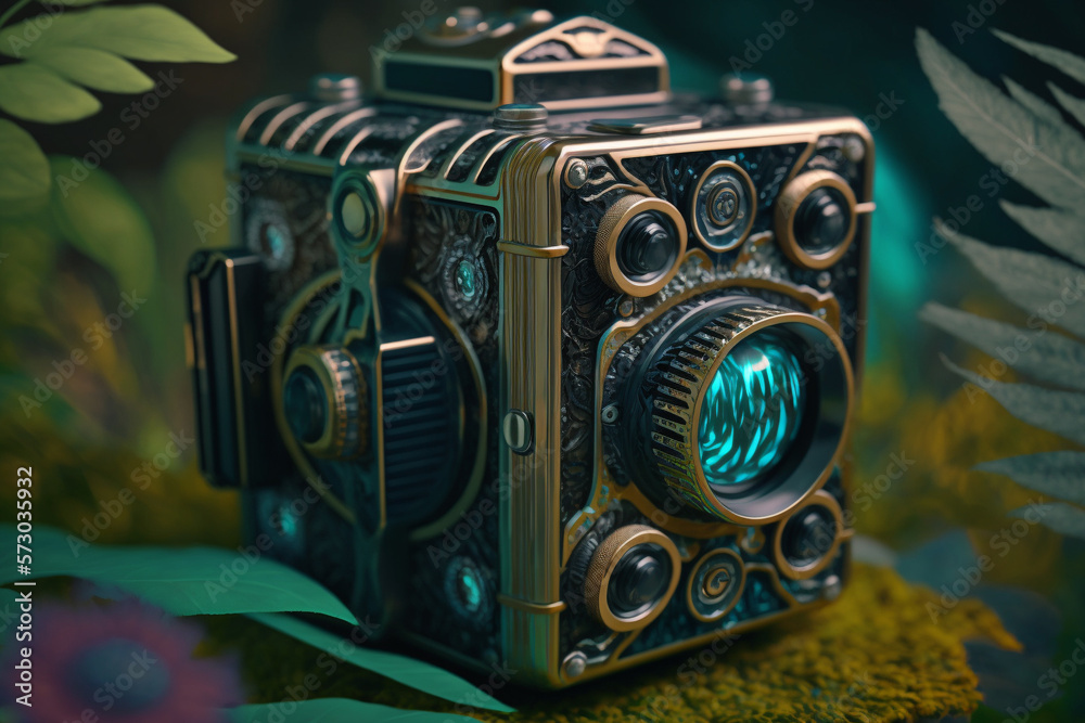 Psychedelic Futuristic Camera: High-Tech Digital Device AI-Generated ...