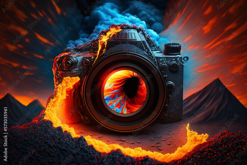 Psychedelic Futuristic Camera: High-Tech Digital Device AI-Generated ...