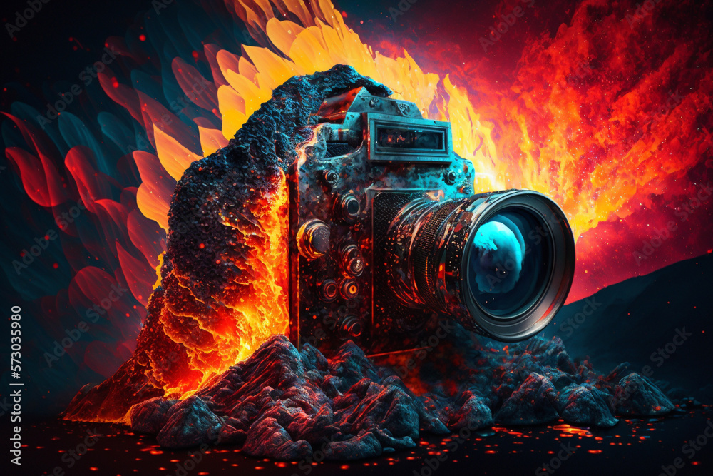 Psychedelic Futuristic Camera: High-Tech Digital Device AI-Generated ...