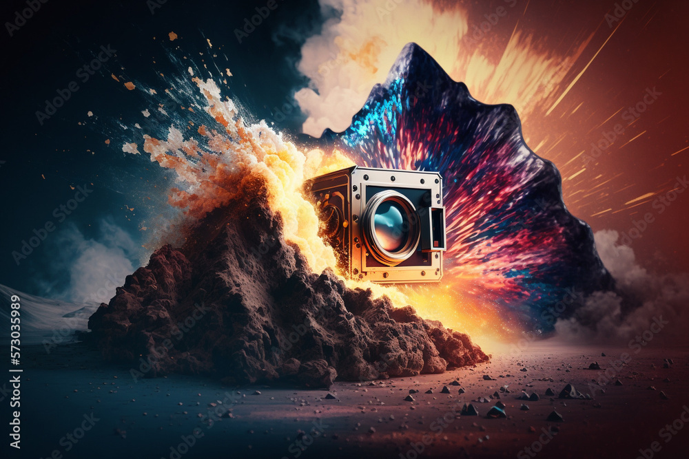 Psychedelic Futuristic Camera: High-Tech Digital Device AI-Generated ...