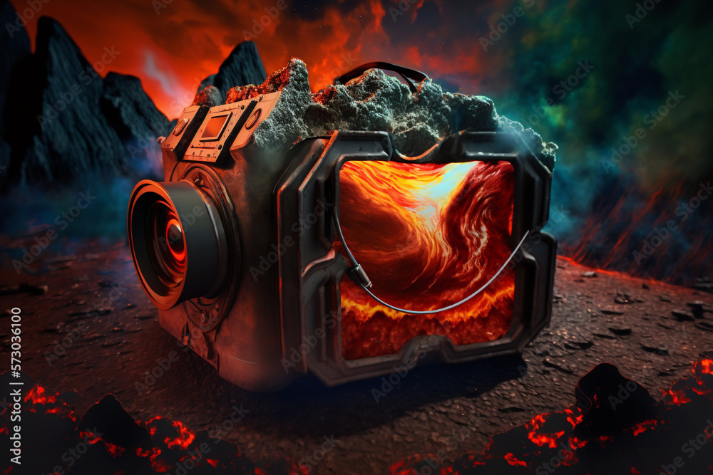 Psychedelic Futuristic Camera: High-Tech Digital Device AI-Generated ...