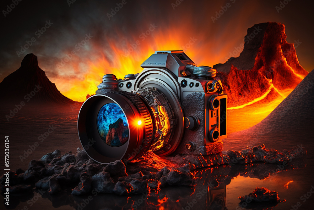 Psychedelic Futuristic Camera: High-Tech Digital Device AI-Generated ...