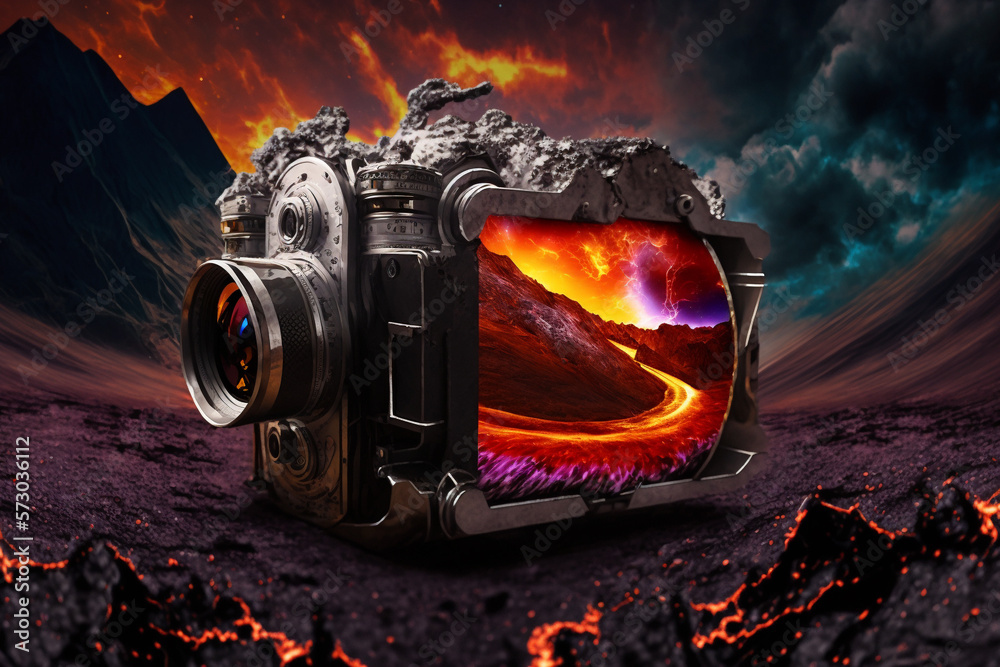 Psychedelic Futuristic Camera: High-Tech Digital Device AI-Generated ...