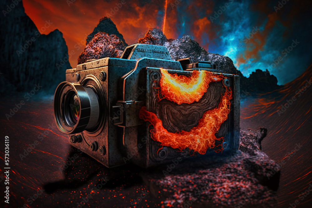 Psychedelic Futuristic Camera: High-Tech Digital Device AI-Generated ...