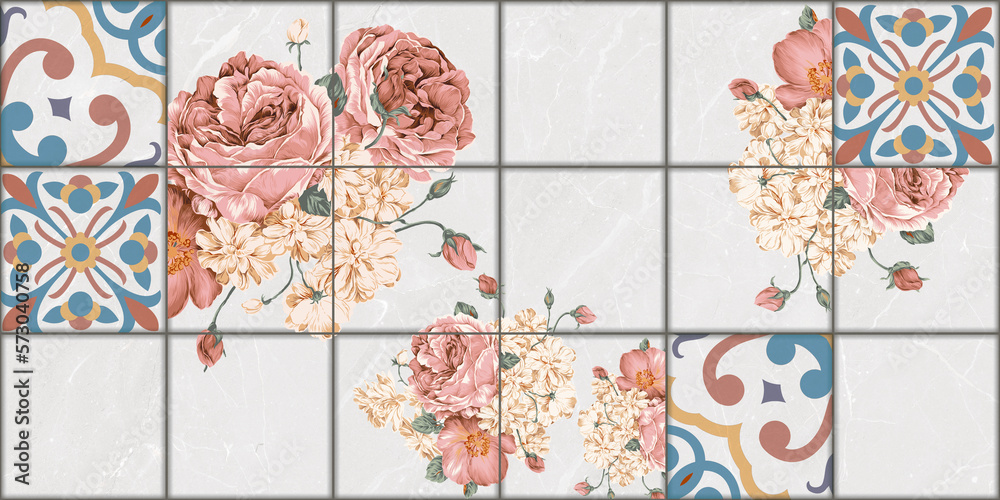 Multicolor Digital Wall Tile Decor For interior Home or Ceramic wall ...