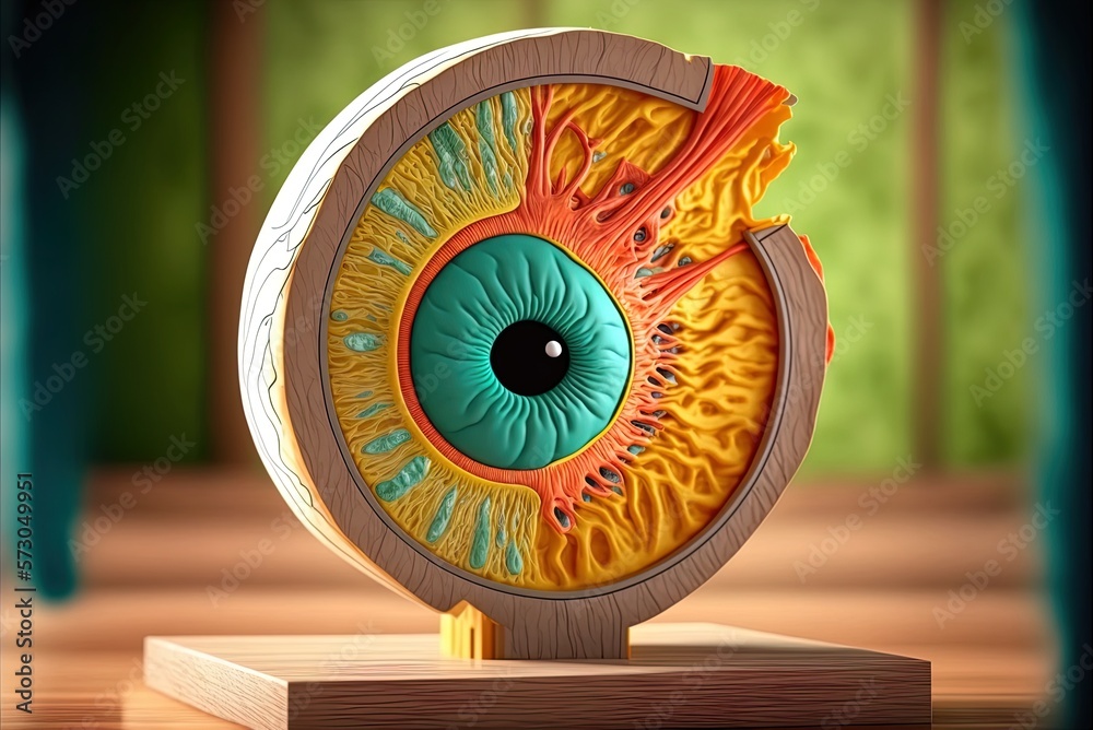 Eye anatomy, human eye cross section physiology, and a plastic replica ...