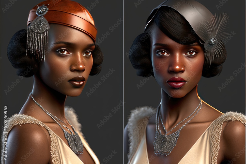 Retro fashion: fictional glamour girl of twenties (African American ...