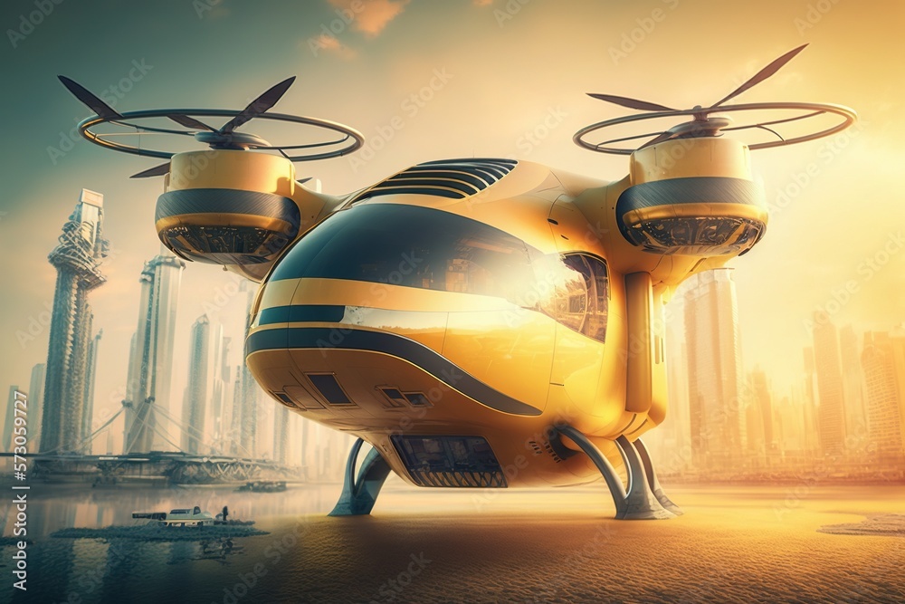 Future of urban air mobility, city air taxi, UAM urban air mobility ...