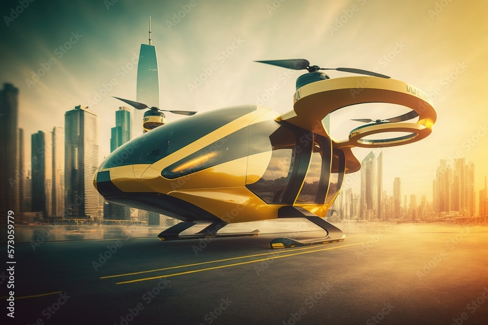 Future of urban air mobility, city air taxi, UAM urban air mobility ...