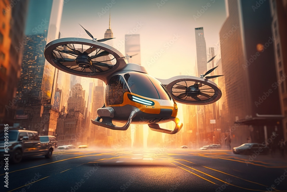 Future of urban air mobility, city air taxi, UAM urban air mobility ...
