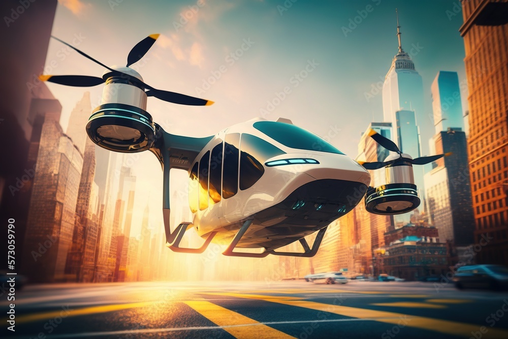 Future of urban air mobility, city air taxi, UAM urban air mobility ...