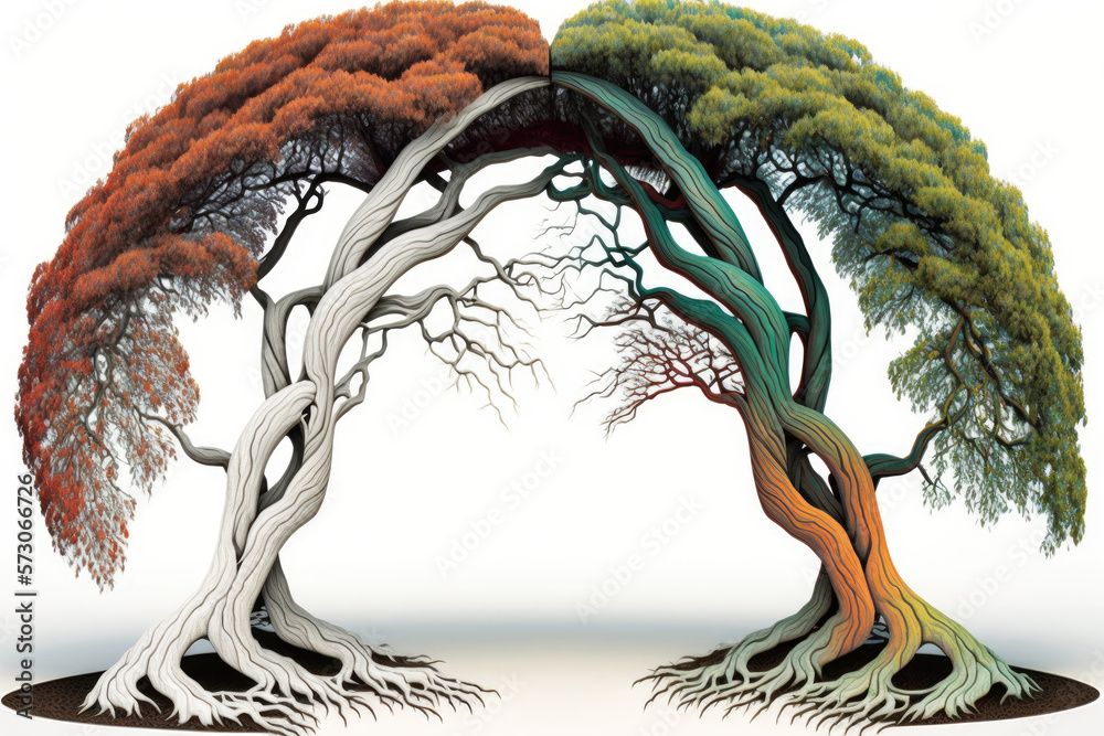 Symbol photo of dying tree in an arch. Environment concept for nature ...