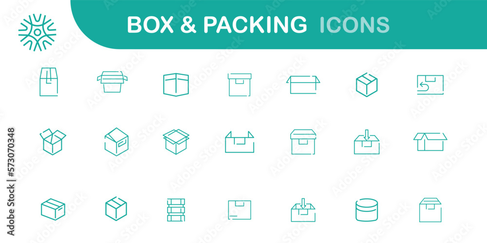 Vecteur Stock Box related icons. box vector icons isolated on white ...