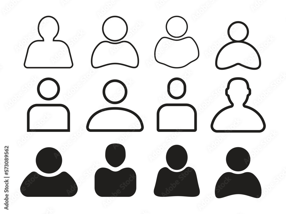 profile icon vector set, avatar icon, user icon, person icon Stock ...