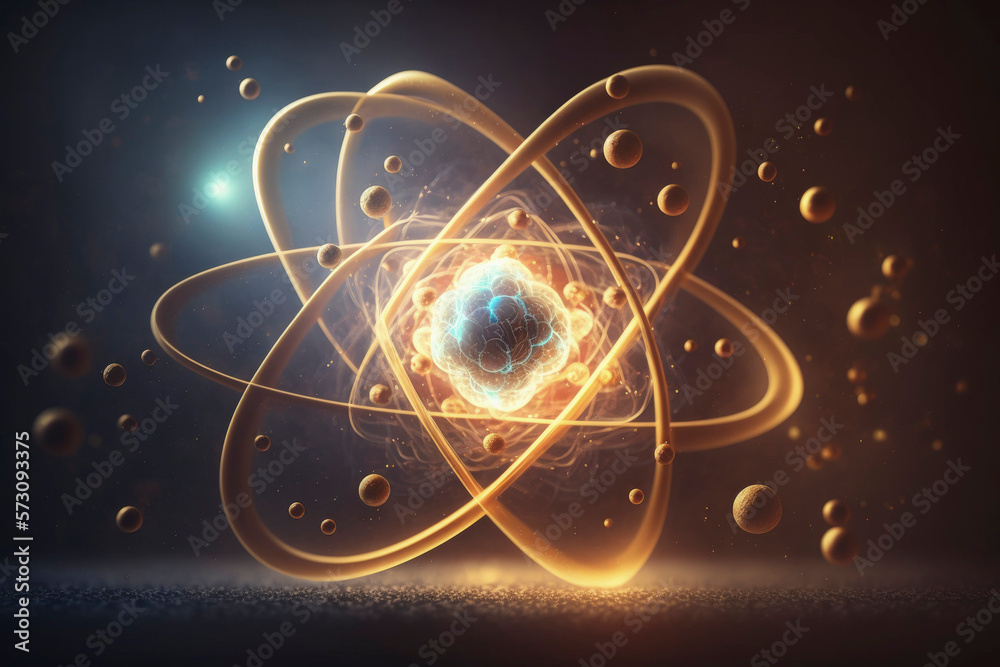 Generative AI Background of Quantum with lighting and black galaxy ...