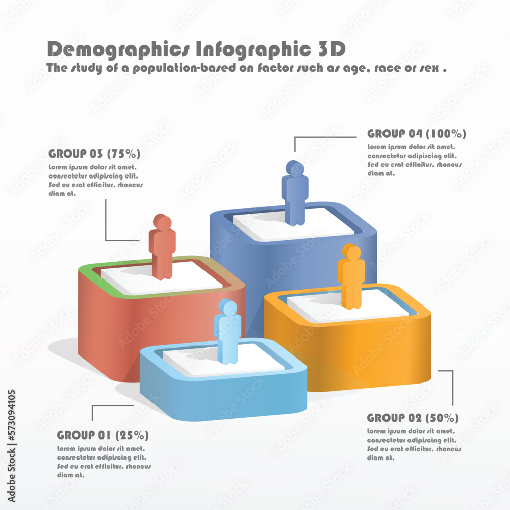 3D statistics graph, demographics chart, population datum,people modern ...