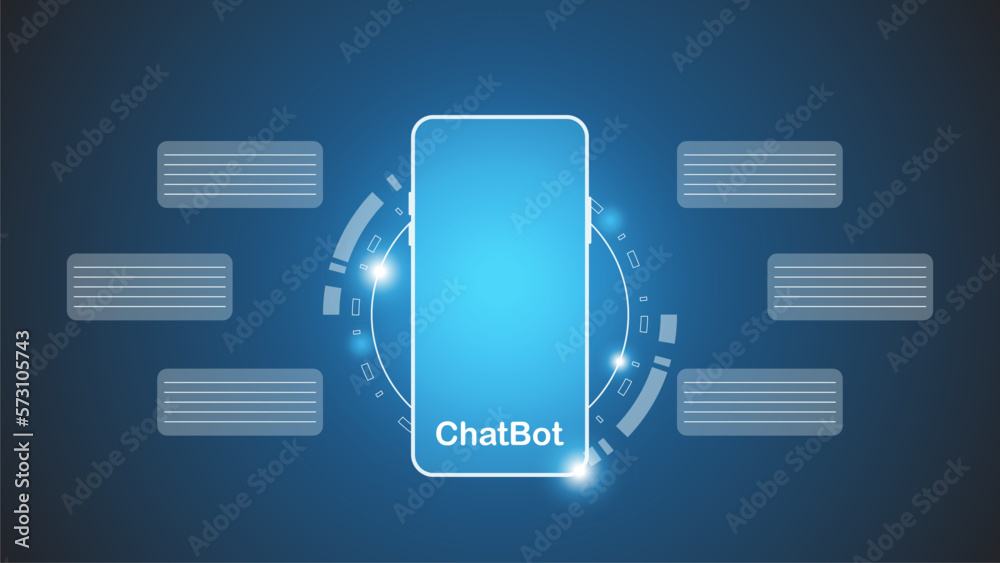 chatbot Ai artificial intelligence technology hitech concept. chatbot application smart bot ...