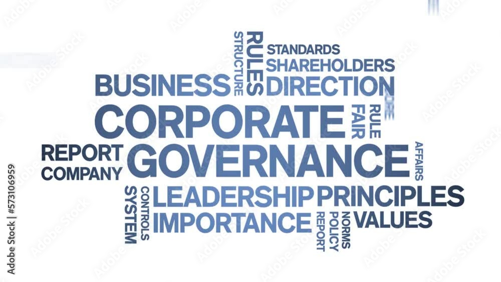 Corporate Governance animated tag word cloud;text design animation ...
