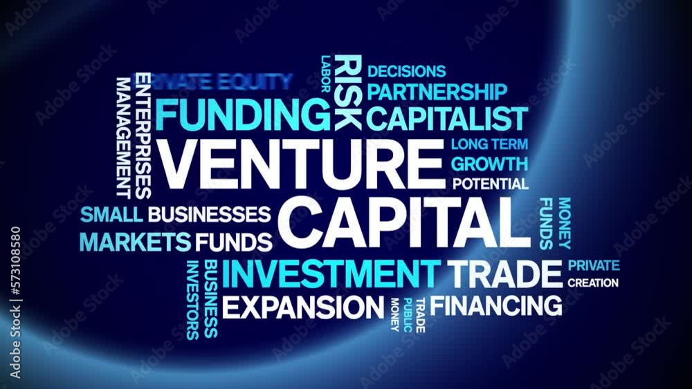 Venture Capital animated tag word cloud;text design animation kinetic ...