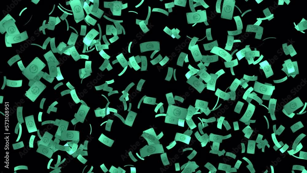 Money falling animation in 4k ultra HD, Currency with transparent ...