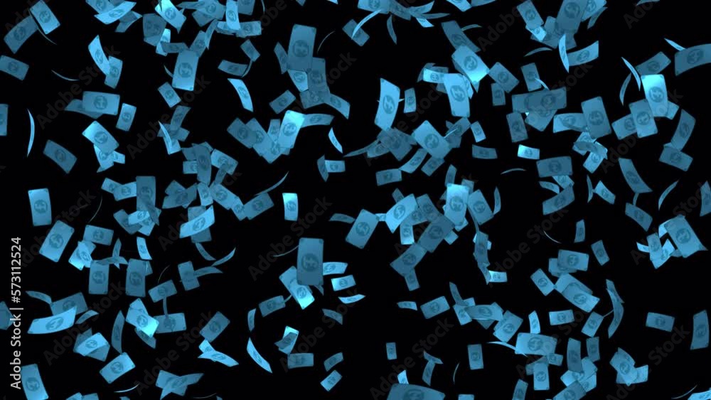 Money falling animation in 4k ultra HD, Currency with transparent ...