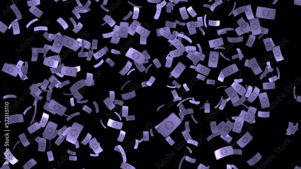 Money falling animation in 4k ultra HD, Currency with transparent ...