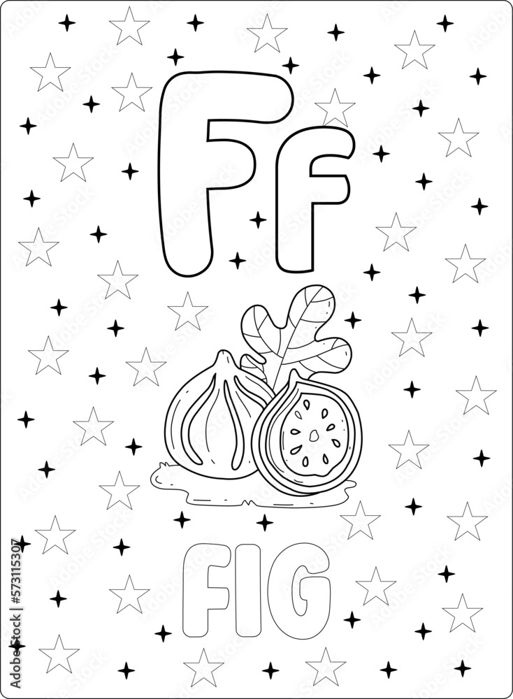 Fruits Alphabet Coloring F Fig Tracing. Alphabet Letter Tracing ...