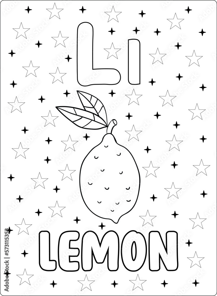 Fruits Alphabet Coloring L Lemon Tracing. Alphabet Letter Tracing ...