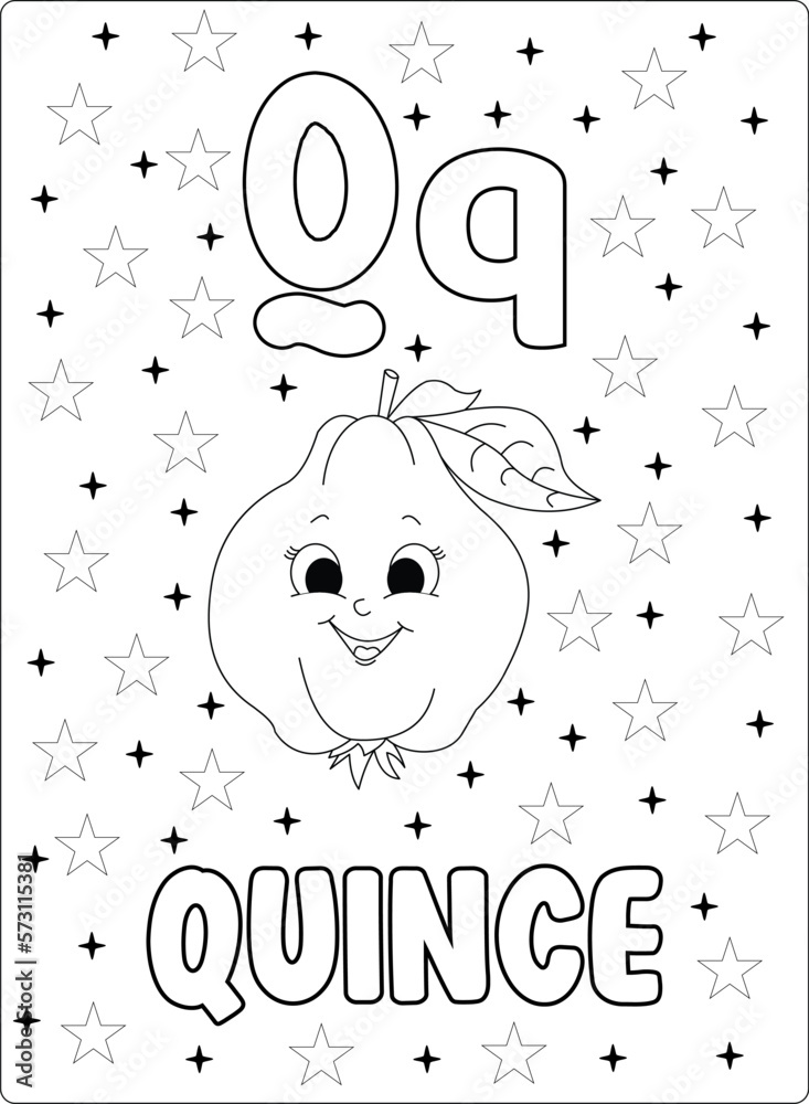Fruits Alphabet Coloring Q Quince Tracing. Alphabet Letter Tracing ...