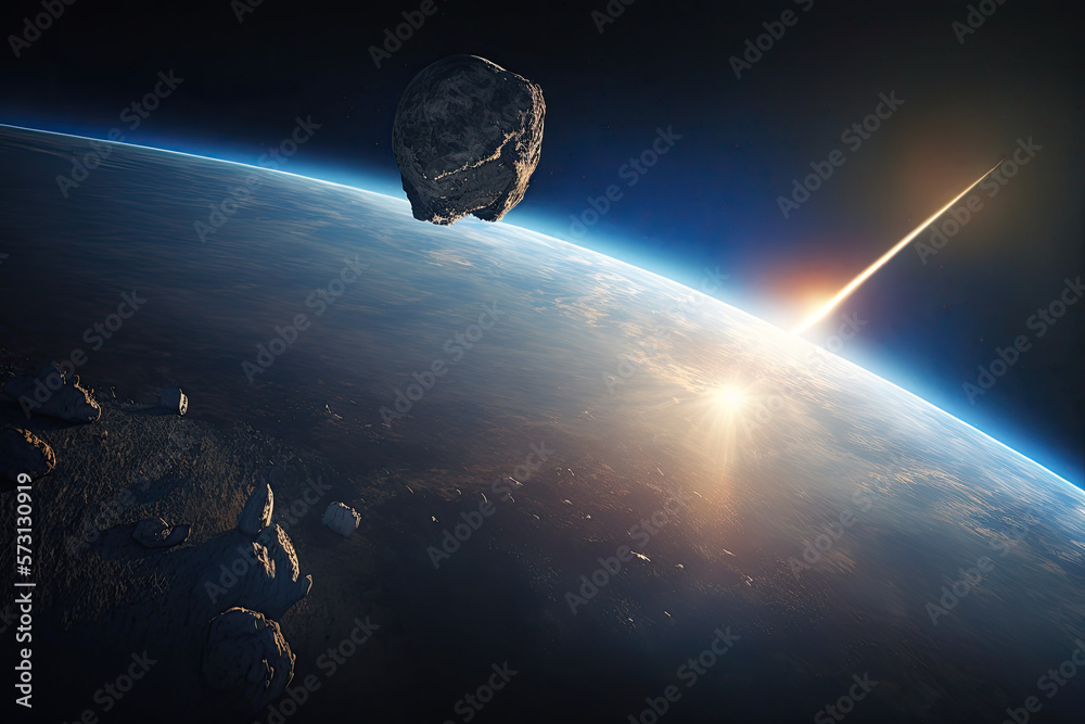 Disaster from Above: Asteroid Impact on Earth Generative AI Stock ...
