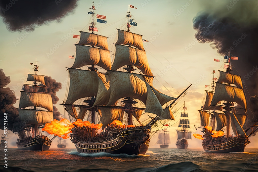The Ultimate Pirate Battle: Ships and Cannons Concept for Background or ...