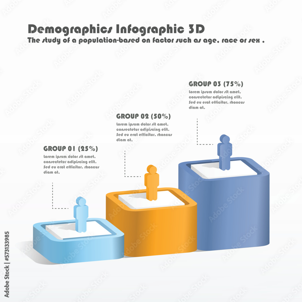 3D statistics graph, demographics chart, population datum,people modern ...
