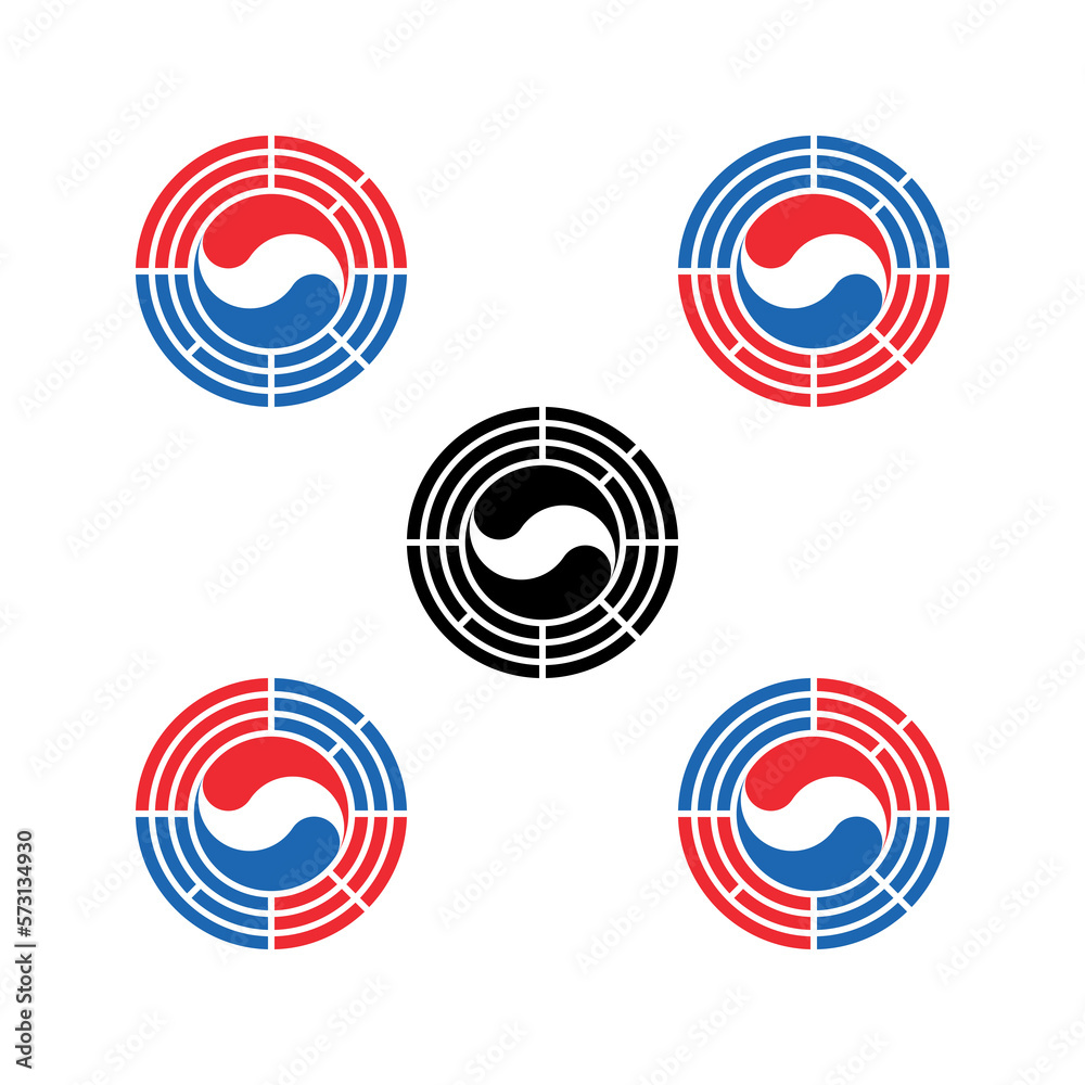 Round icon set. Korean logo design. PNG Stock Illustration | Adobe Stock