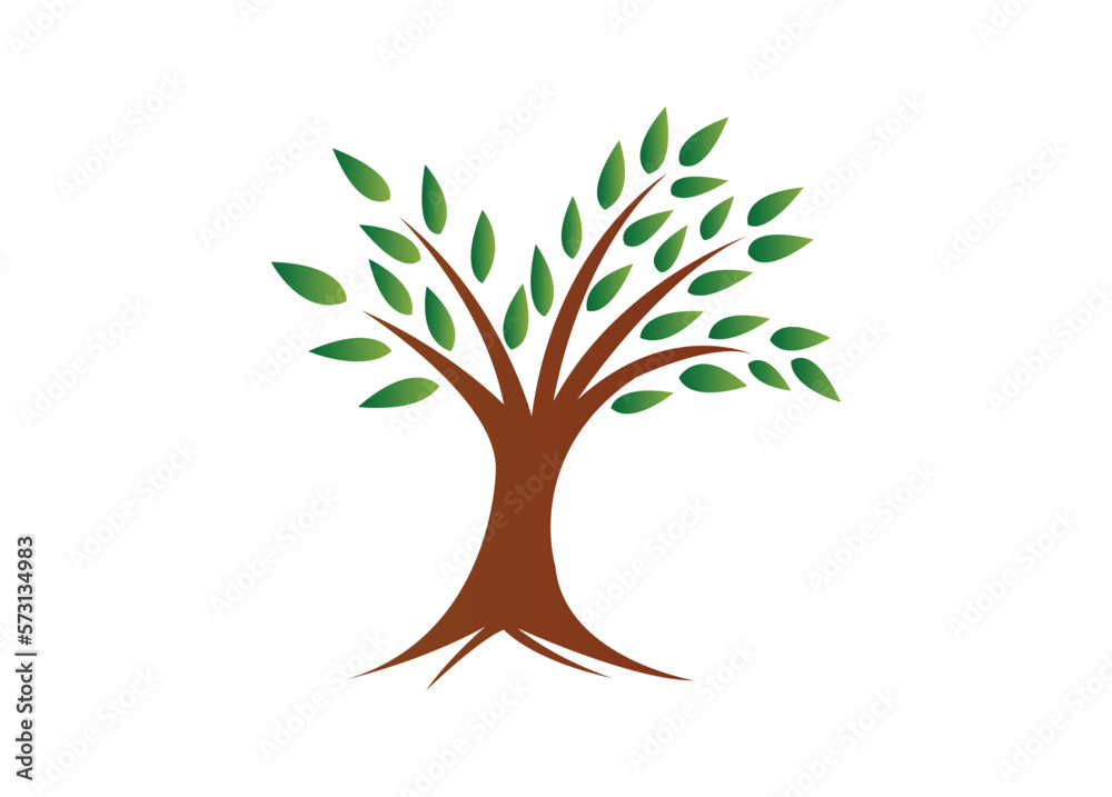 Abstract vibrant tree logo design, root vector - Tree of life logo ...