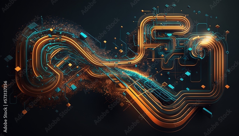 Data flow concept. smooth weave technology background. technology ...