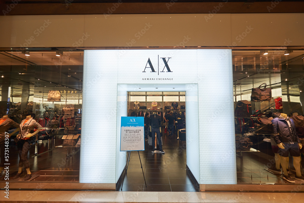 SINGAPORE - NOVEMBER 08, 2015: Armani Exchange shop storefront in The ...
