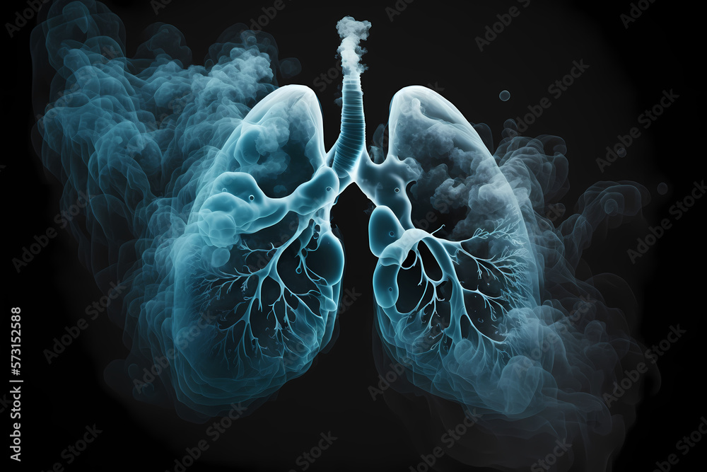 Smoky lungs, lungs in smoke, malignant formations in the lungs, the ...