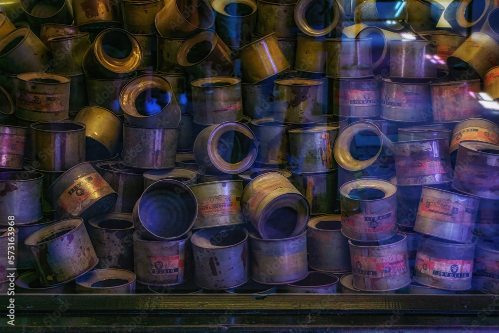 Zyklon B gas canisters at Auschwitz concentration camp Stock Photo ...
